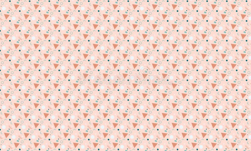 Seamless Memphis Style Pattern with Abstract Geometric Shapes Stock ...