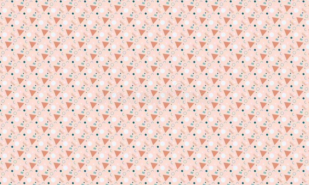 Seamless Memphis Style Pattern with Abstract Geometric Shapes Stock ...