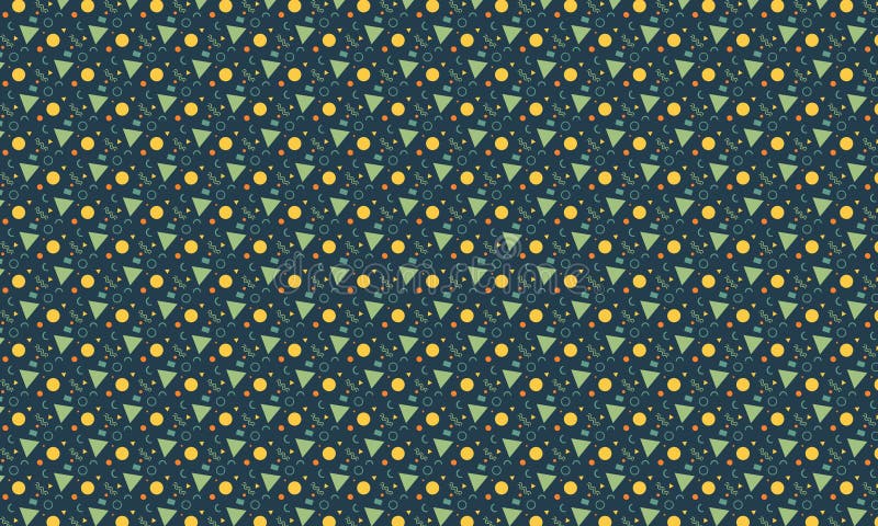 Seamless Memphis Style Pattern with Abstract Geometric Shapes Stock ...