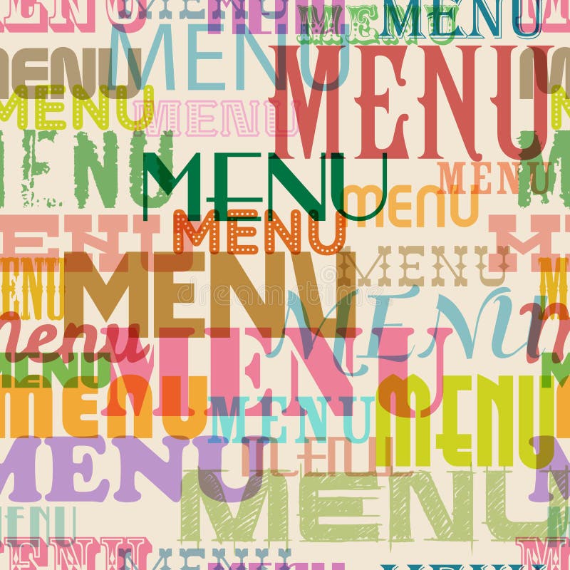 Seamless menu pattern stock vector. Illustration of restaurant - 52588482