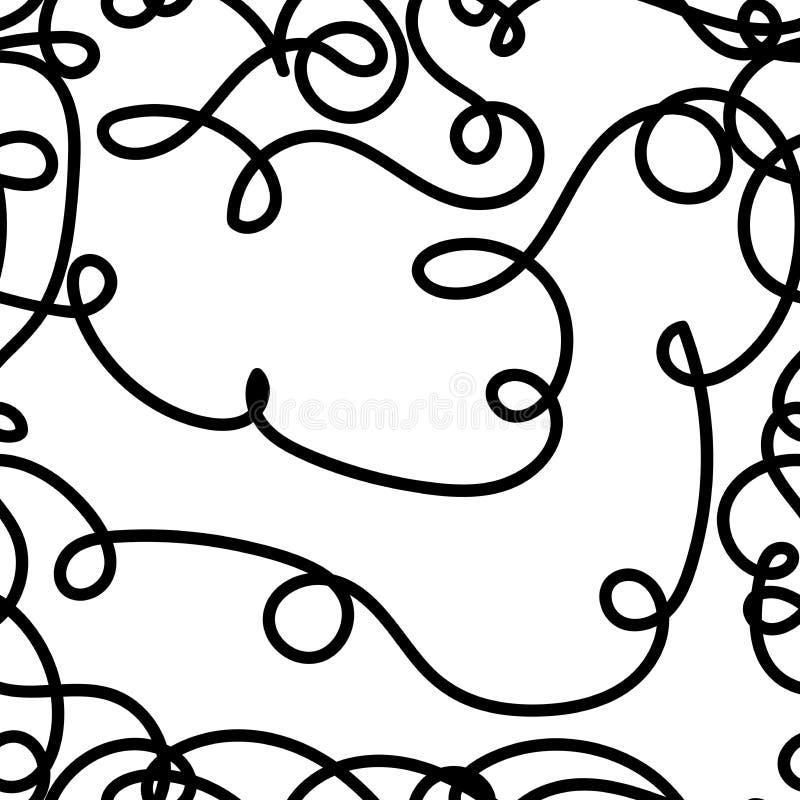 Seamless Messy Monochrome Pattern Stock Illustration - Illustration of ...