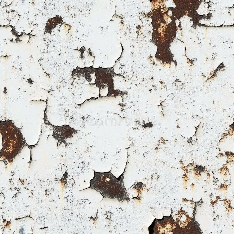 Seamless Metal Texture with Faded White Paint and Rust Patches Stock ...