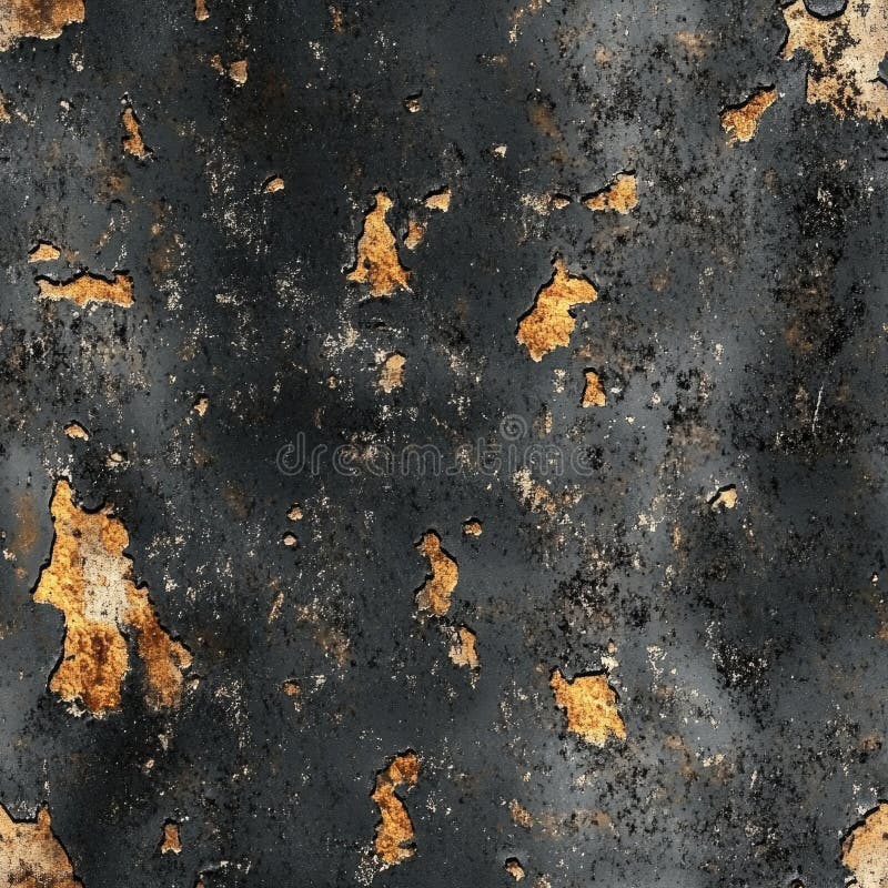 Seamless Metal Texture with Peeling Black Paint and Rust Spots Stock ...
