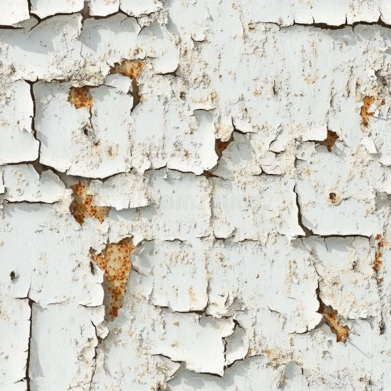 Seamless Metal Texture with Peeling White Paint and Deep Rust Spots ...