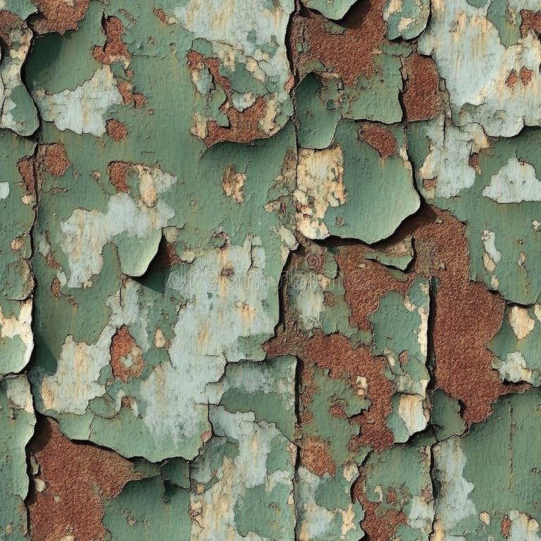 Seamless Metal Texture with Rust and Green Peeling Paint Stock Image ...