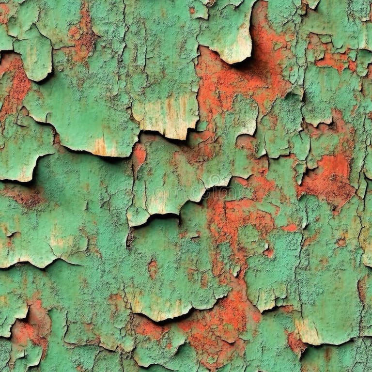 Seamless Metal Texture with Rust and Green Peeling Paint Stock Image ...
