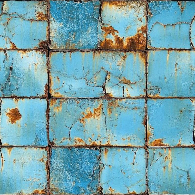 Seamless Metal Texture with Rust Patches and Faded Blue Paint Stock ...