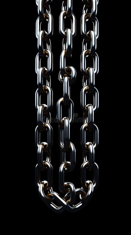 Seamless Metallic Chain Patterns on Dark Background. Generative Ai ...