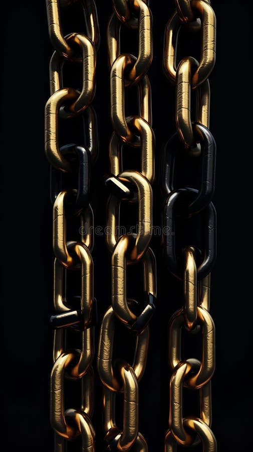 Seamless Metallic Chain Patterns on Dark Background. Generative Ai ...
