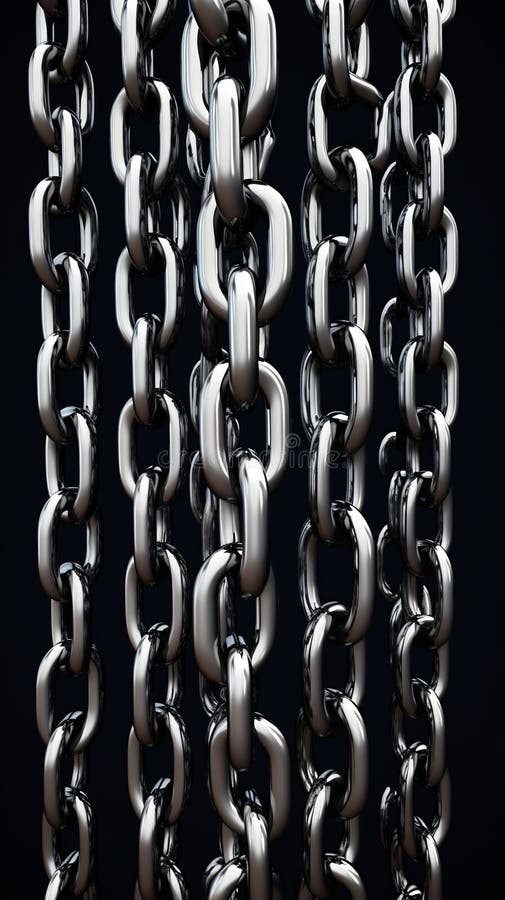 Seamless Metallic Chain Patterns on Dark Background. Generative Ai ...