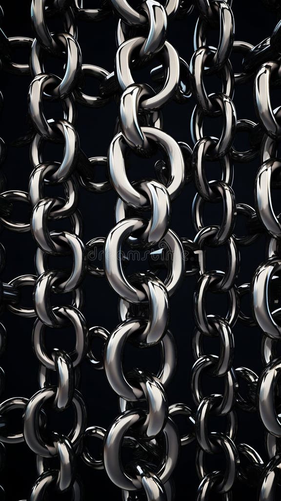 Seamless Metallic Chain Patterns on Dark Background. Generative Ai ...