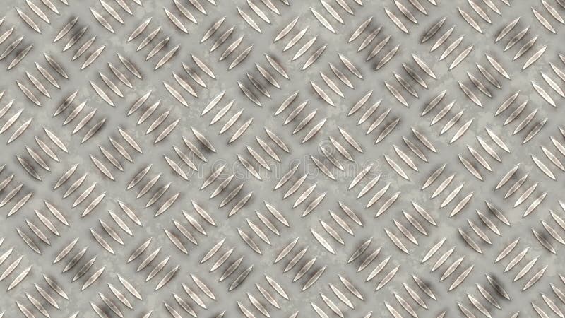 Seamless Metallic Diamond Plate Pattern Surface Loop. Dirty Steel Floor ...