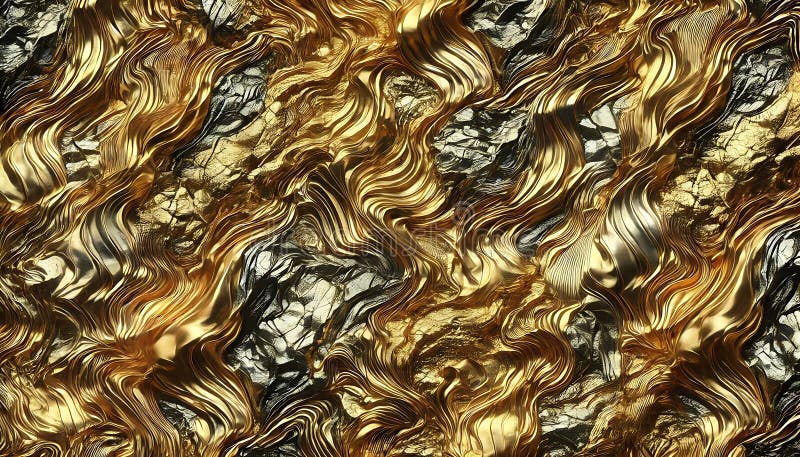 Seamless Metallic Gold Foil Texture with Bold Hammered Patterns, Rough ...