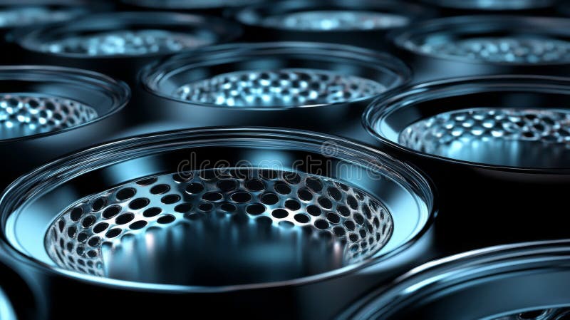 Seamless Metallic Texture with Round Grid Patterns and Polished Steel ...