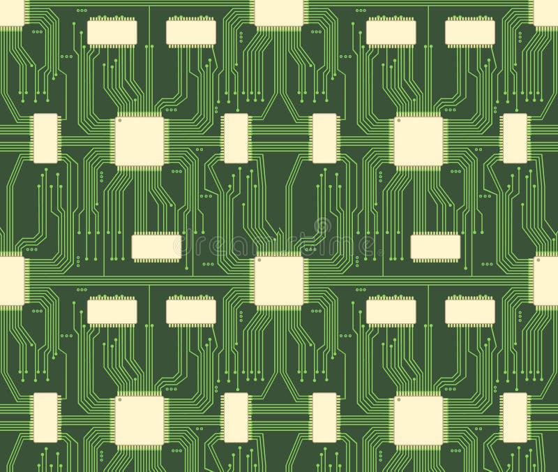 Seamless Microchip Industrial Electronic Circuit Stock Vector ...
