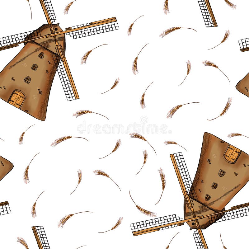 Seamless Mill, Wheat Pattern Suitable for Packaging, Fabric Stock ...