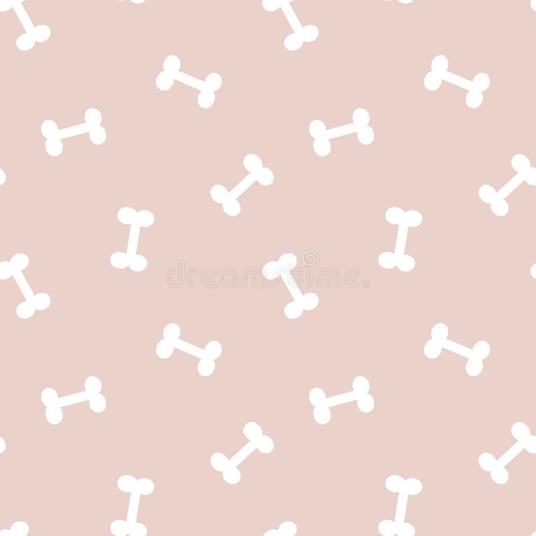 Seamless Minimal Animal Bone Repeat Pattern in Pink Background Stock ...