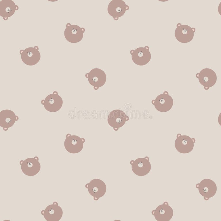Seamless Minimal Bear Repeat Pattern in Brown Background Stock ...