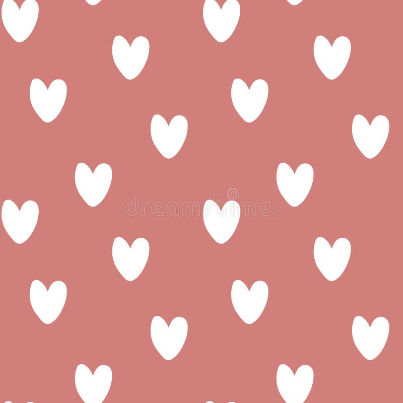 Seamless Minimal Heart Repeat Pattern in Red Background Stock Vector ...