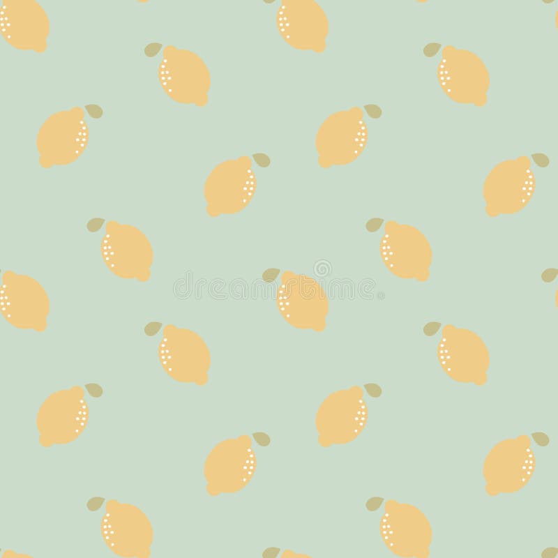 Seamless Minimal Lemon Repeat Pattern in Green Background Stock ...