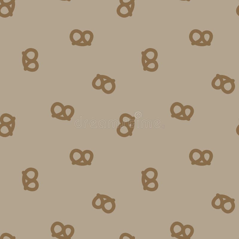 Seamless Minimal Pretzel Bakery Sweet Repeat Pattern in Brown ...