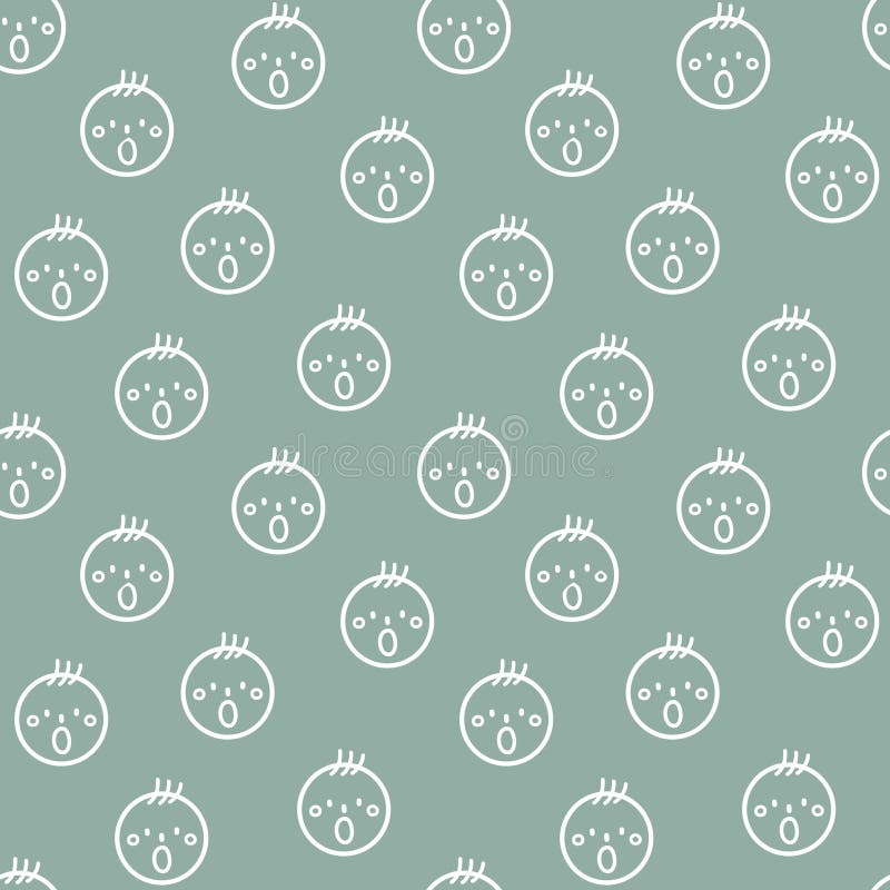 Seamless Minimal Smile Line Art Repeat Pattern in Green Background Stock Vector - Illustration ...