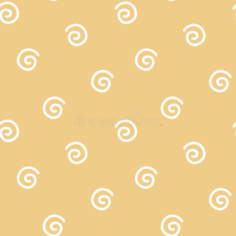 Seamless Minimal Spiral Repeat Pattern in Yellow Background Stock ...