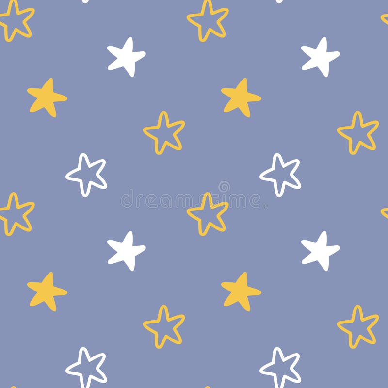 Seamless Minimal Star Repeat Pattern in Blue Background Stock Vector ...