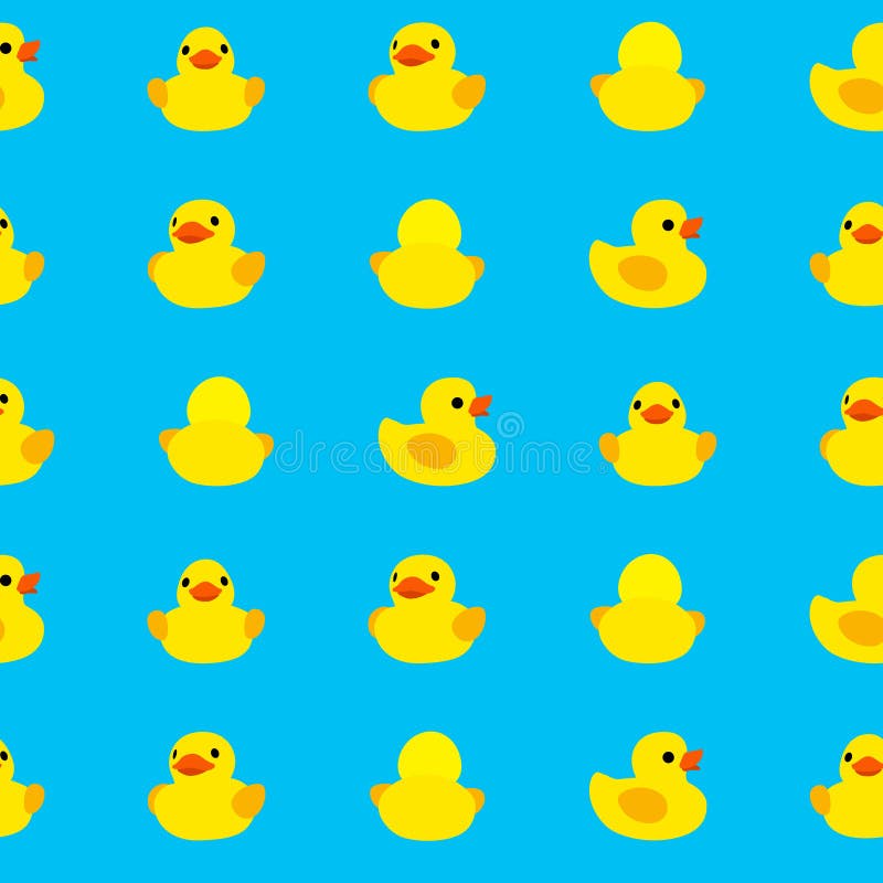Seamless Minimal Vector Pattern with Bright Yellow Ducks. Stock Vector ...
