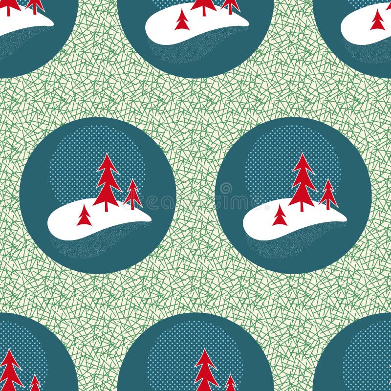Seamless Minimalistic Vector Christmas Pattern with Christmas Trees ...