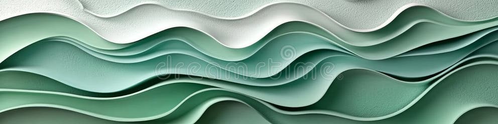Seamless Mint Green 3D Low Profile Wave Pattern. Minimalist ...