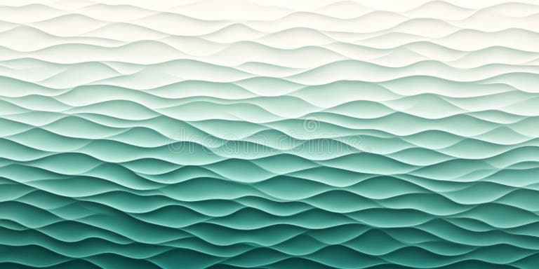 Seamless Mint Green Gradient, 3D Low Profile Wave Pattern Background ...