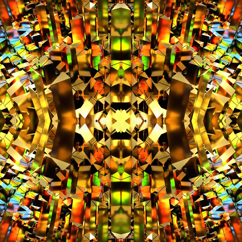 Seamless Mirror Texture with Clear Golden Elements and Multicolored ...