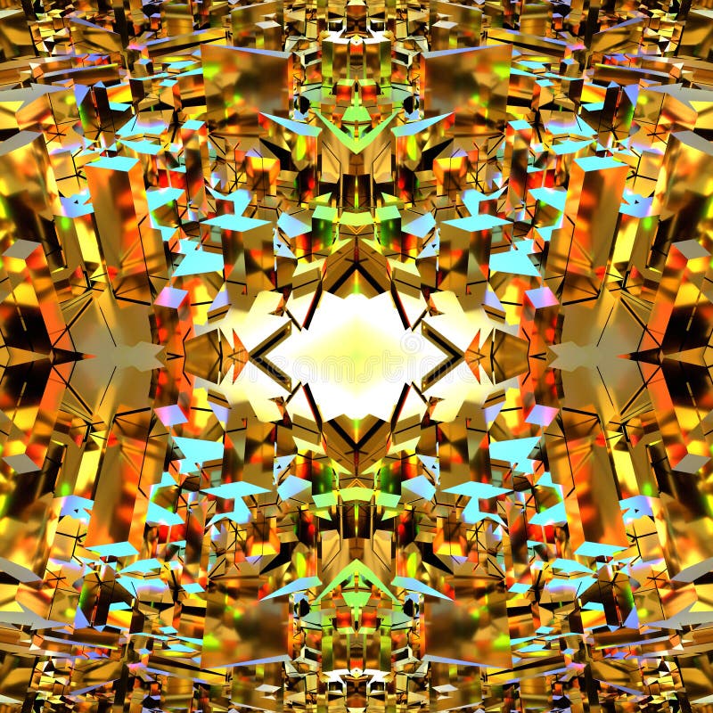 Seamless Mirror Texture with Clear Golden Elements and Multicolored ...