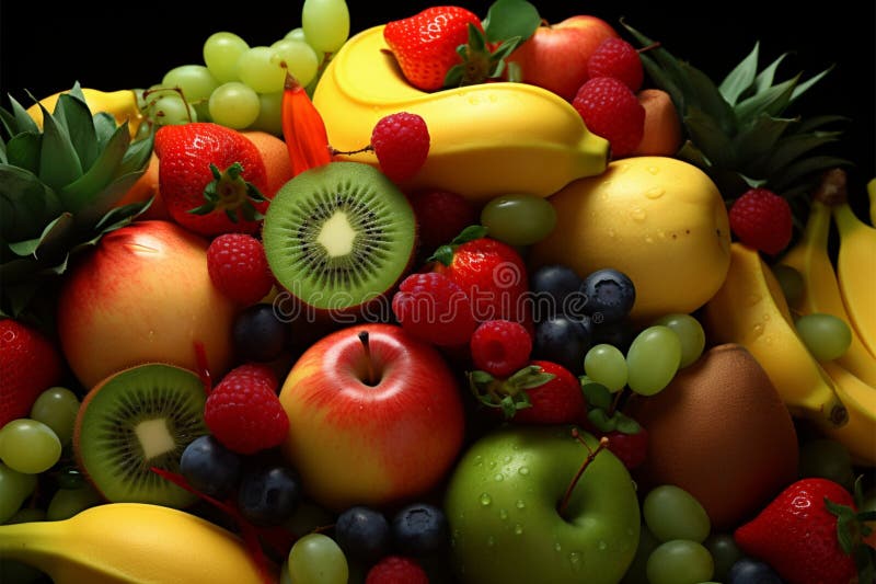 Seamless Mix of 3D Fruits, with a Dynamic and Fresh Look Stock ...
