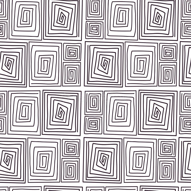 Seamless Modern Abstract Pattern. Linear Spiral Shapes Rectangles on ...