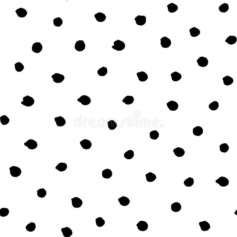 Seamless Modern Black and White Vector Doodle Circle Dot Texture, Dry ...