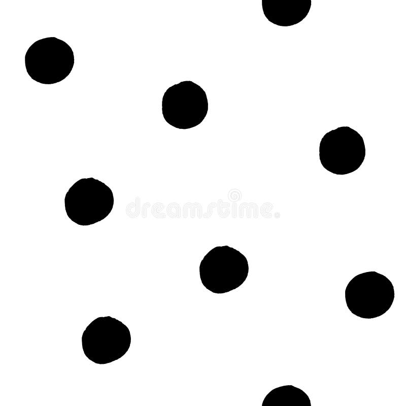 Seamless Modern Black and White Vector Doodle Circle Dot Texture, Dry ...