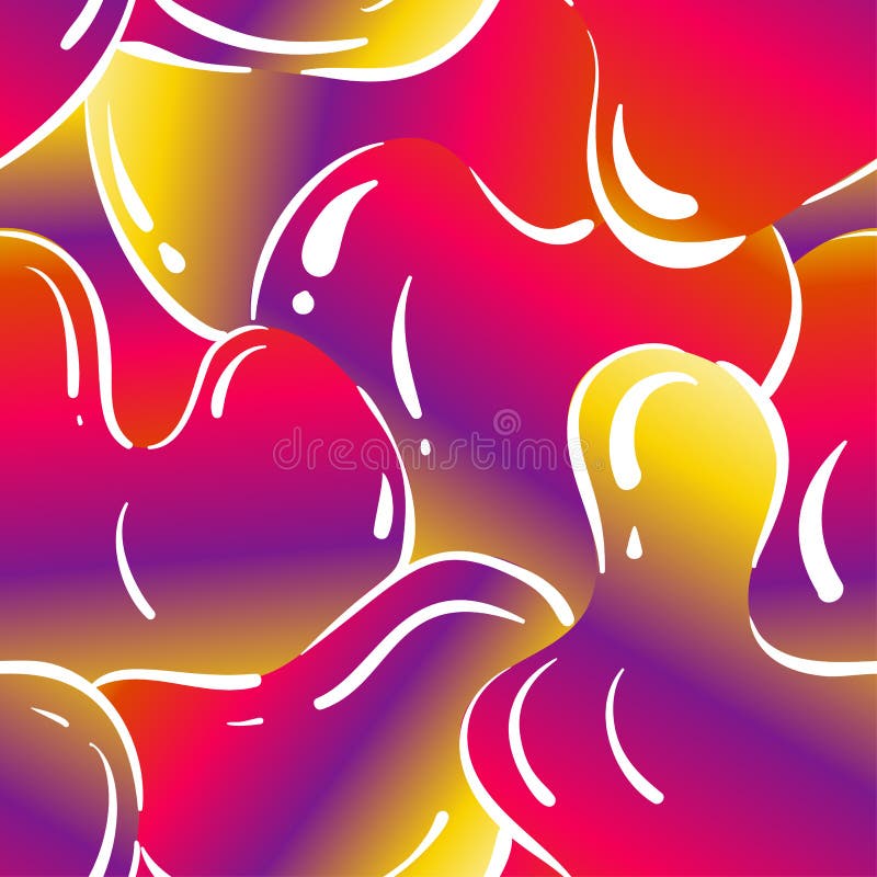 Seamless Modern Color Play Gradient Pattern. Vector Liquid Shape ...