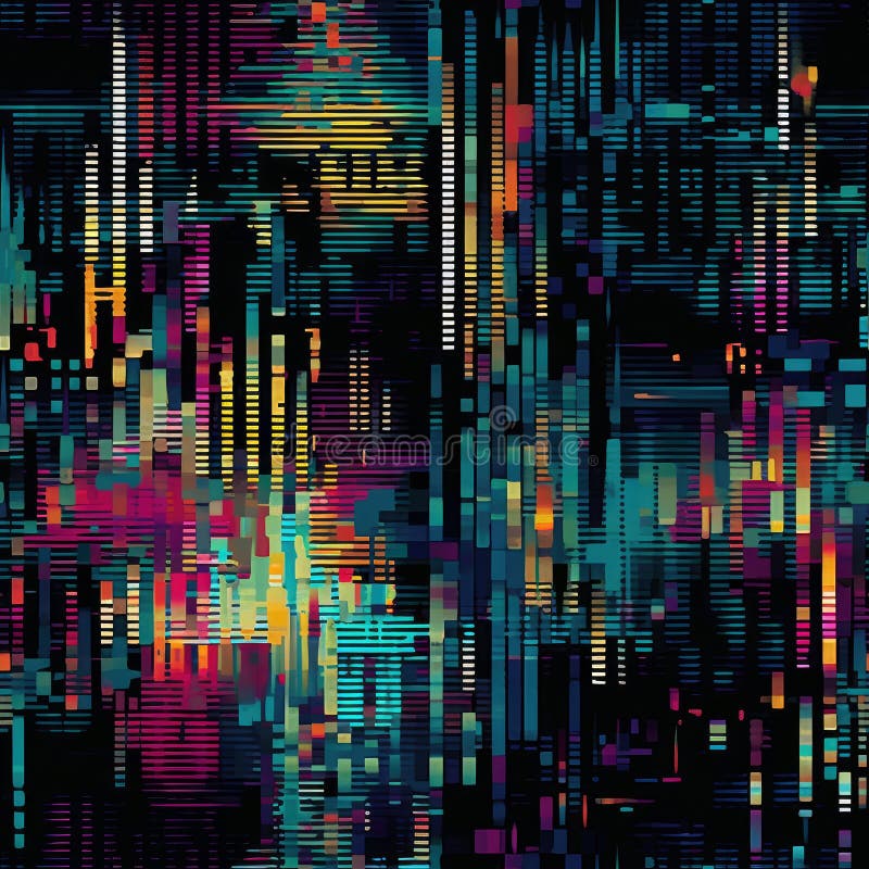 Seamless Modern Colorful Glitch Pattern Design. Generative Ai Stock ...