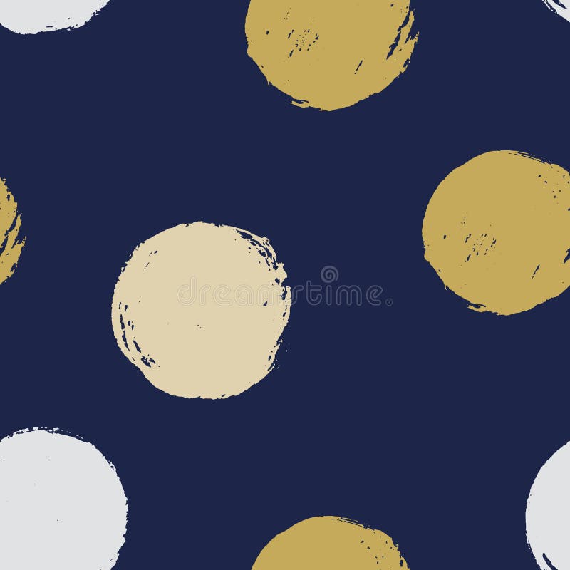 Seamless Modern Dark Blue Vector Doodle Circle Dot Texture, Dry Brush ...