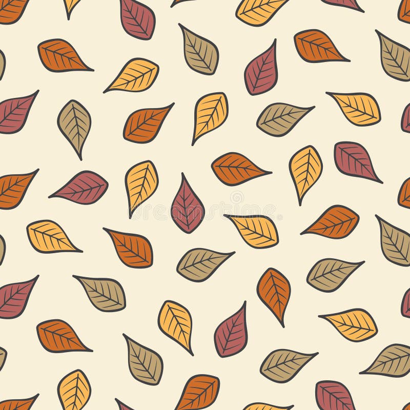 Seamless Modern Fall Autumn Leaves Background Pattern 1 Stock Vector ...