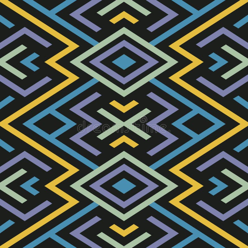 Seamless Modern Geometric Autumn Patterns Stock Vector - Illustration ...