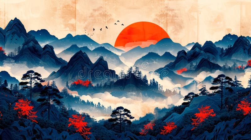 Seamless Modern Japanese Pattern Stock Illustration - Illustration of ...