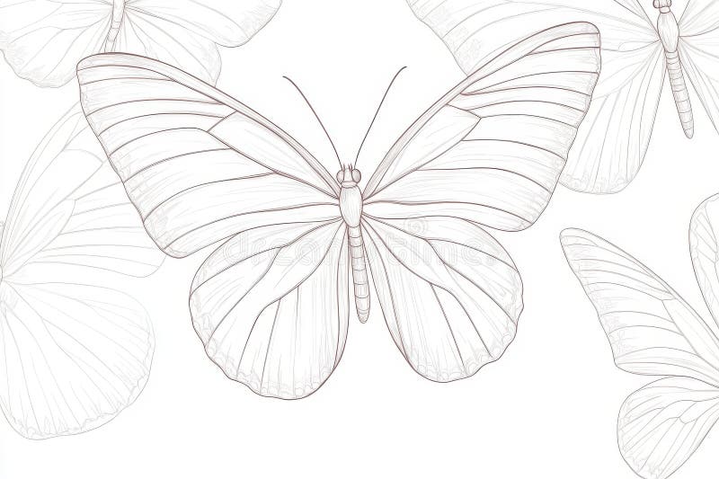 Seamless, Modern Monochrome Pattern Mimics Butterfly Wings Stock Image ...