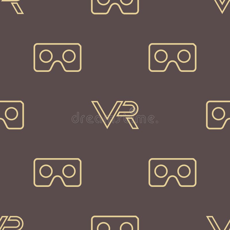 Seamless Modern Pattern with VR Logos Stock Illustration - Illustration ...