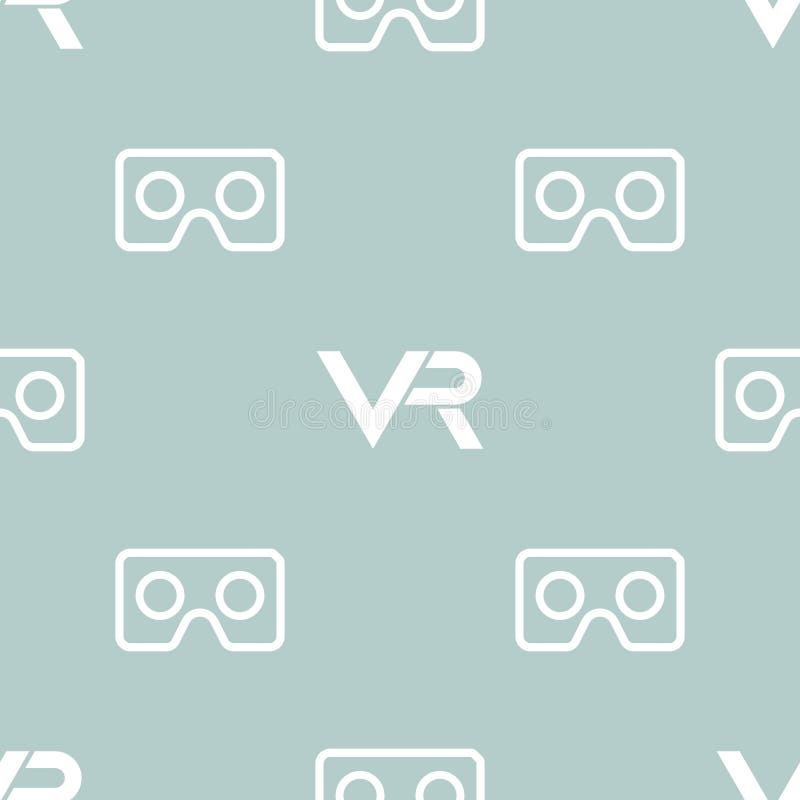 Seamless Modern Pattern with VR Logos Stock Illustration - Illustration ...