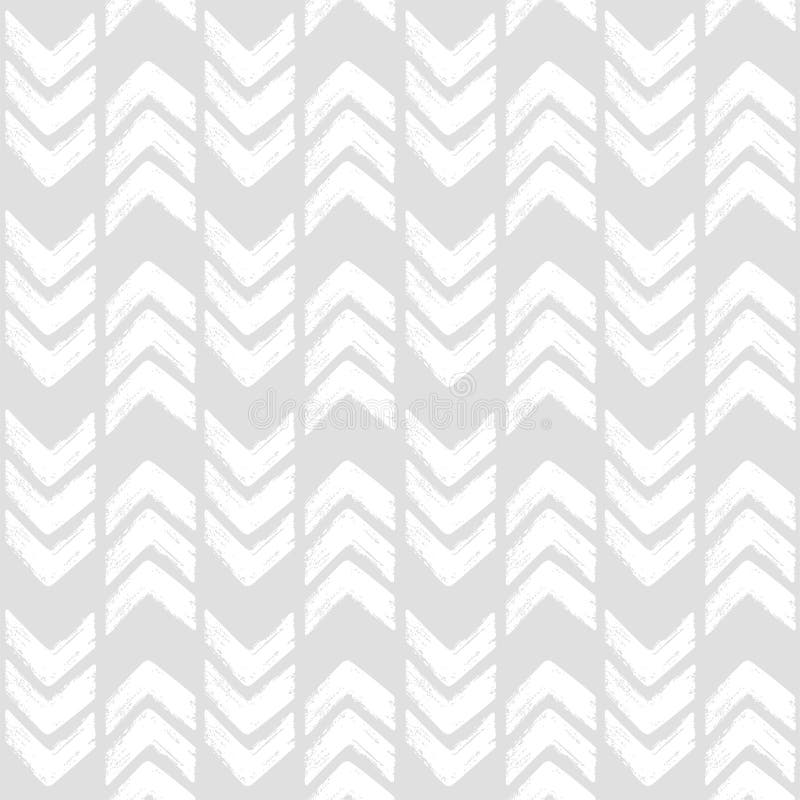 Seamless Modern Pattern with White Hand Drawn Linear Arrows Isolated on ...