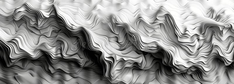Seamless Moire Effect Abstract Wavy Lines Texture Set in Black and ...