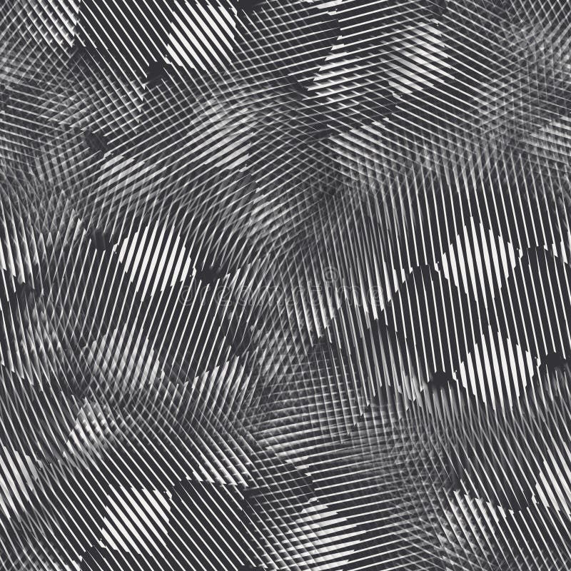 Seamless Moire Pattern Jumbled Black White Design Stock Illustration ...